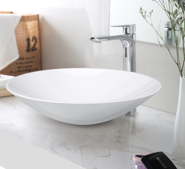 Basin – 420mm Hand made Poly-marble Basin in Matt Finish